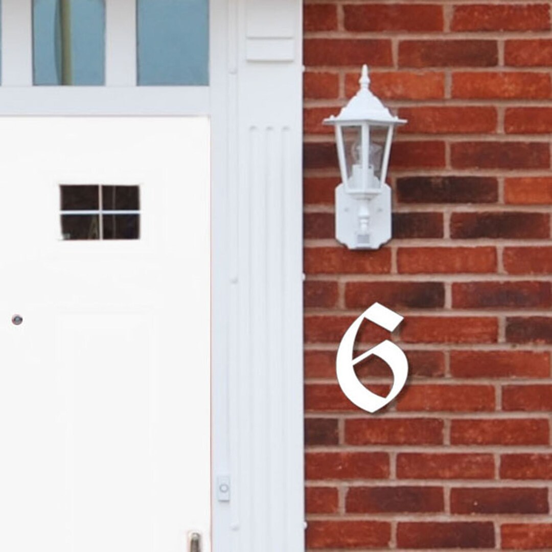 House Number 6 OLD ENGLISH Door Numbers in 3 Sizes (15, 20, 25cm / 5.9 ...