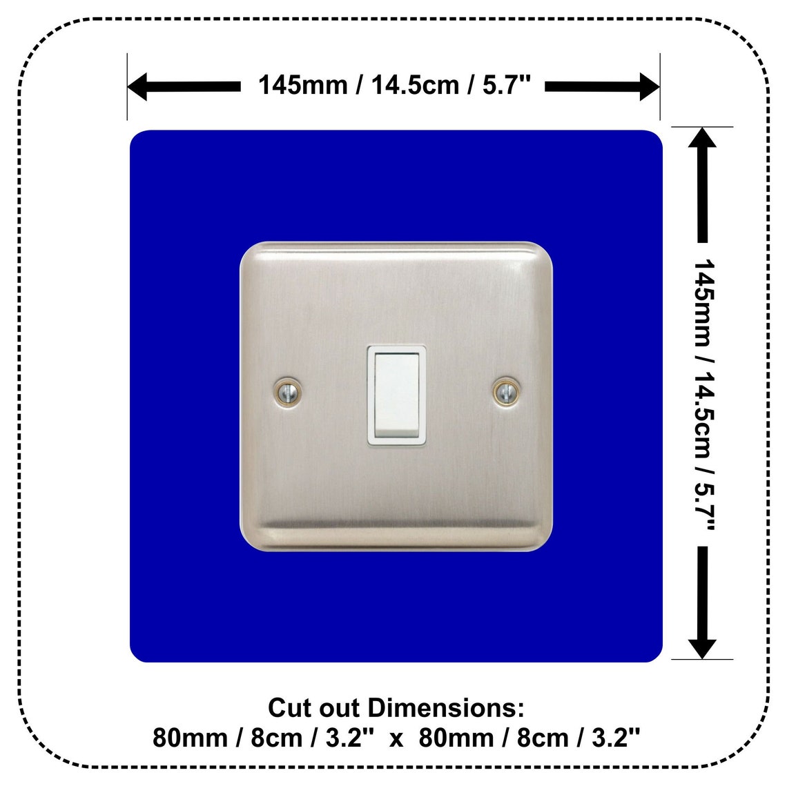 Single LIGHT SWITCH SURROUND Square Acrylic Back Panel or - Etsy UK