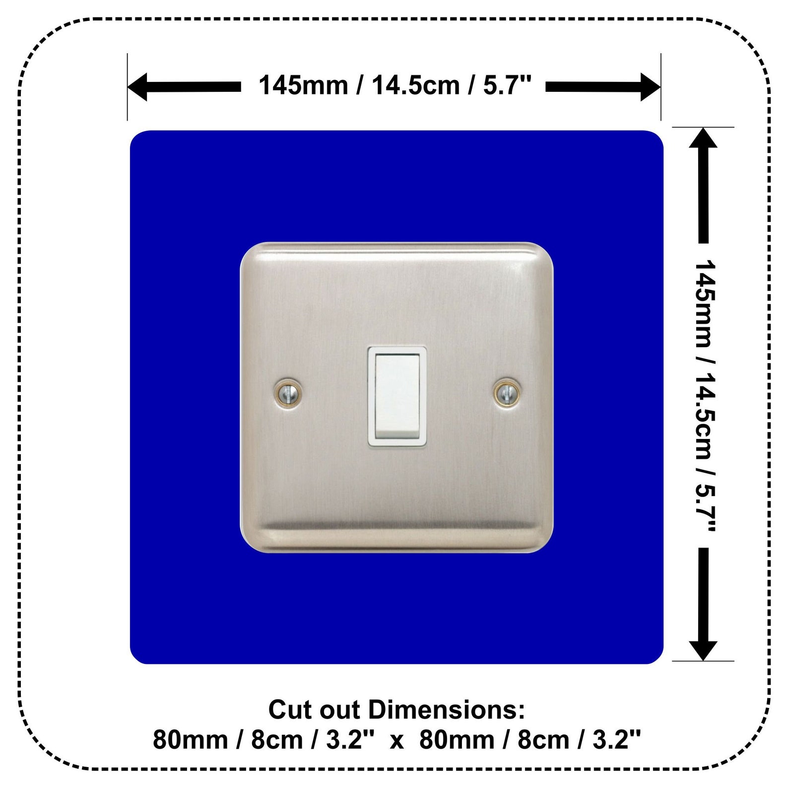 Single LIGHT SWITCH SURROUND Square Acrylic Back Panel or - Etsy UK
