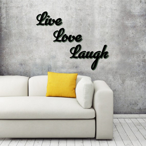 3D Wall Art live Love Laugh Calligraphy 16 | Etsy