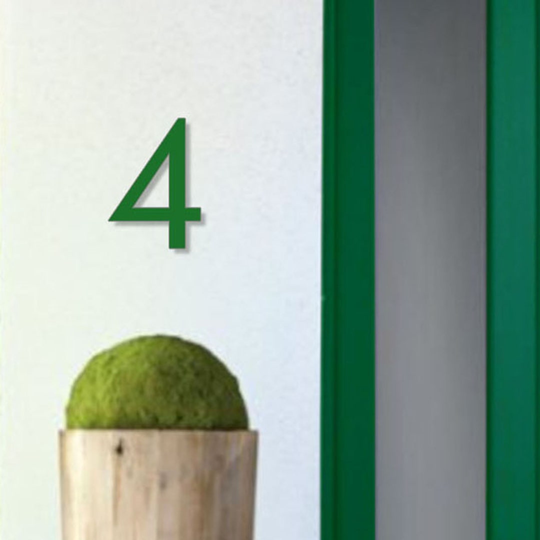House Number 4 FUTURA Door Numbers 3 Sizes 15, 20, 25cm / 5.9, 7.8, 9 ...