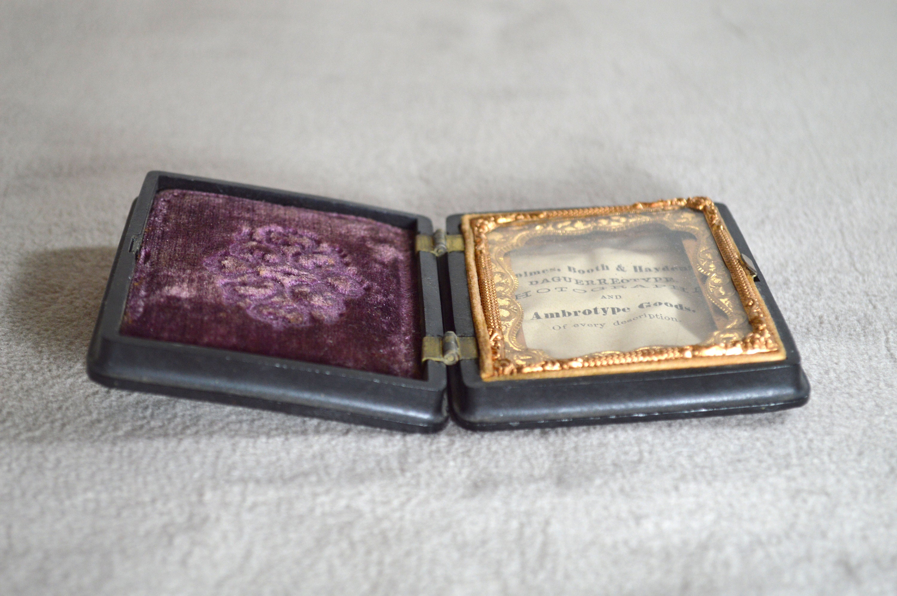 Vintage 1850's Holmes, Booth & Hayden Gutta Percha Tintype 3 Case ...