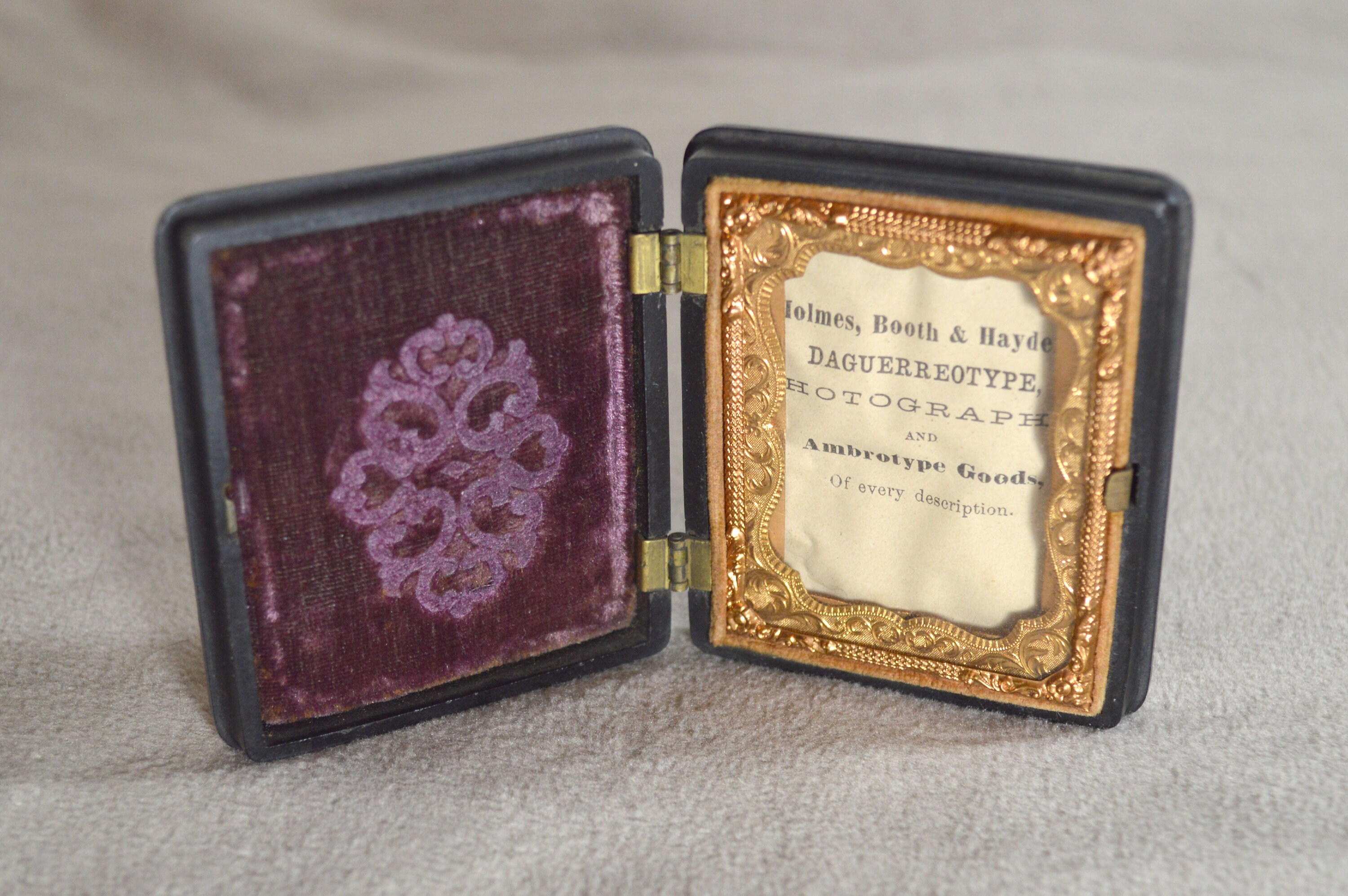 Vintage 1850's Holmes, Booth & Hayden Gutta Percha Tintype 3 Case ...