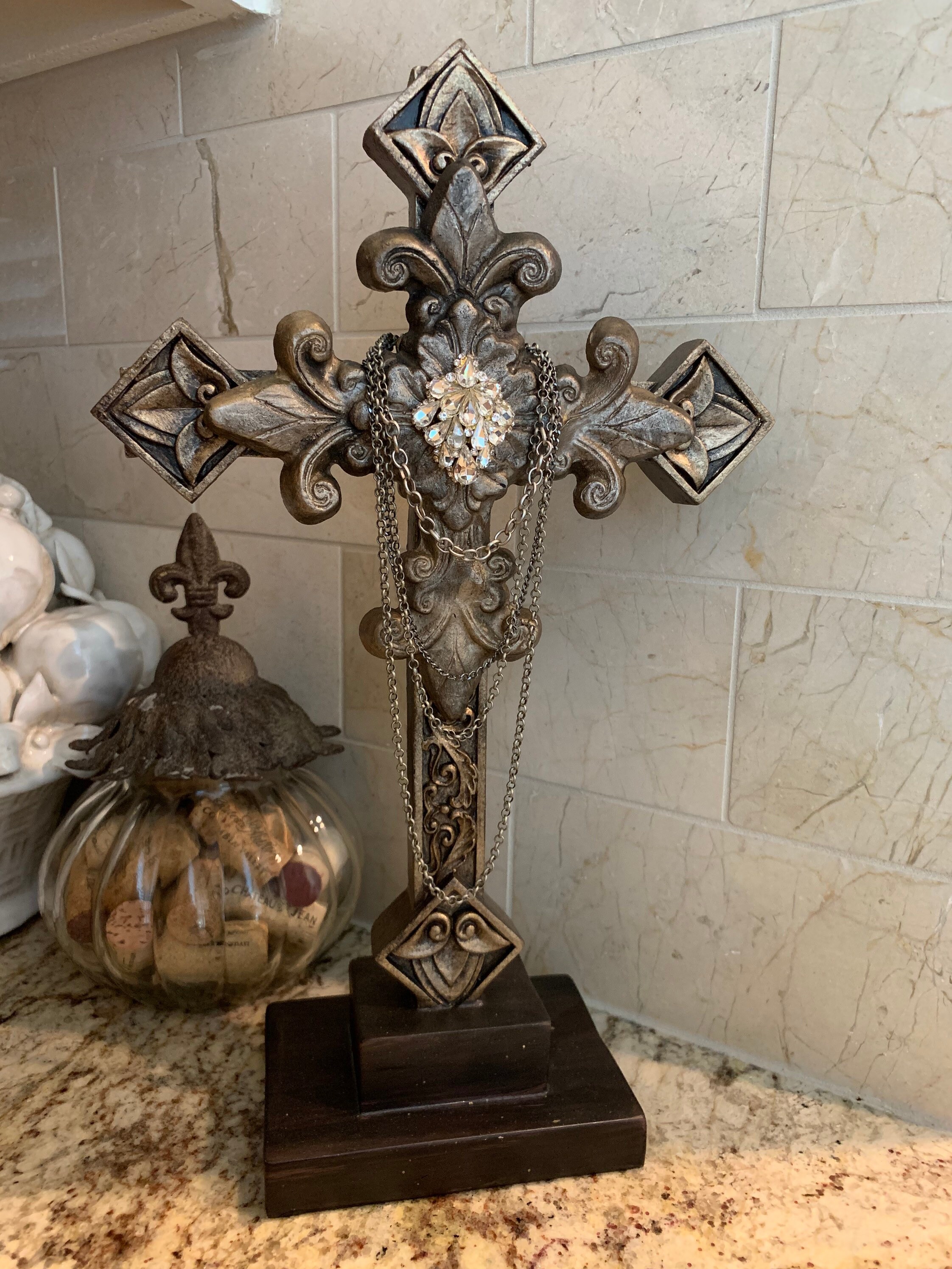 Standing Double Cross With Bling - Etsy