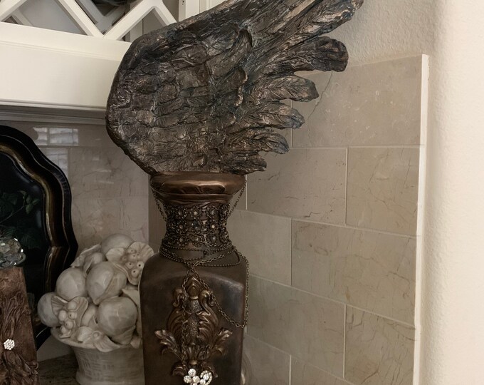 Ethereal Angel With Feathery Wings and Bling gems, Lovely Holiday Decor ...