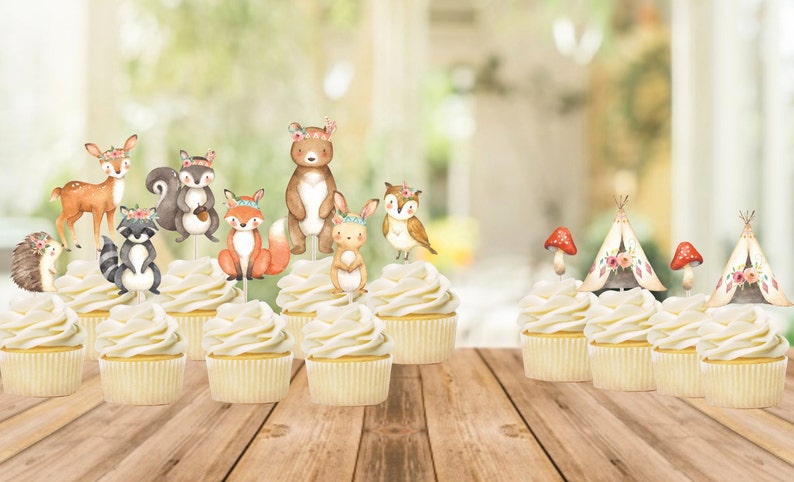 Watercolor Boho Animals / Woodland Animals / Woodland Birthday - Etsy