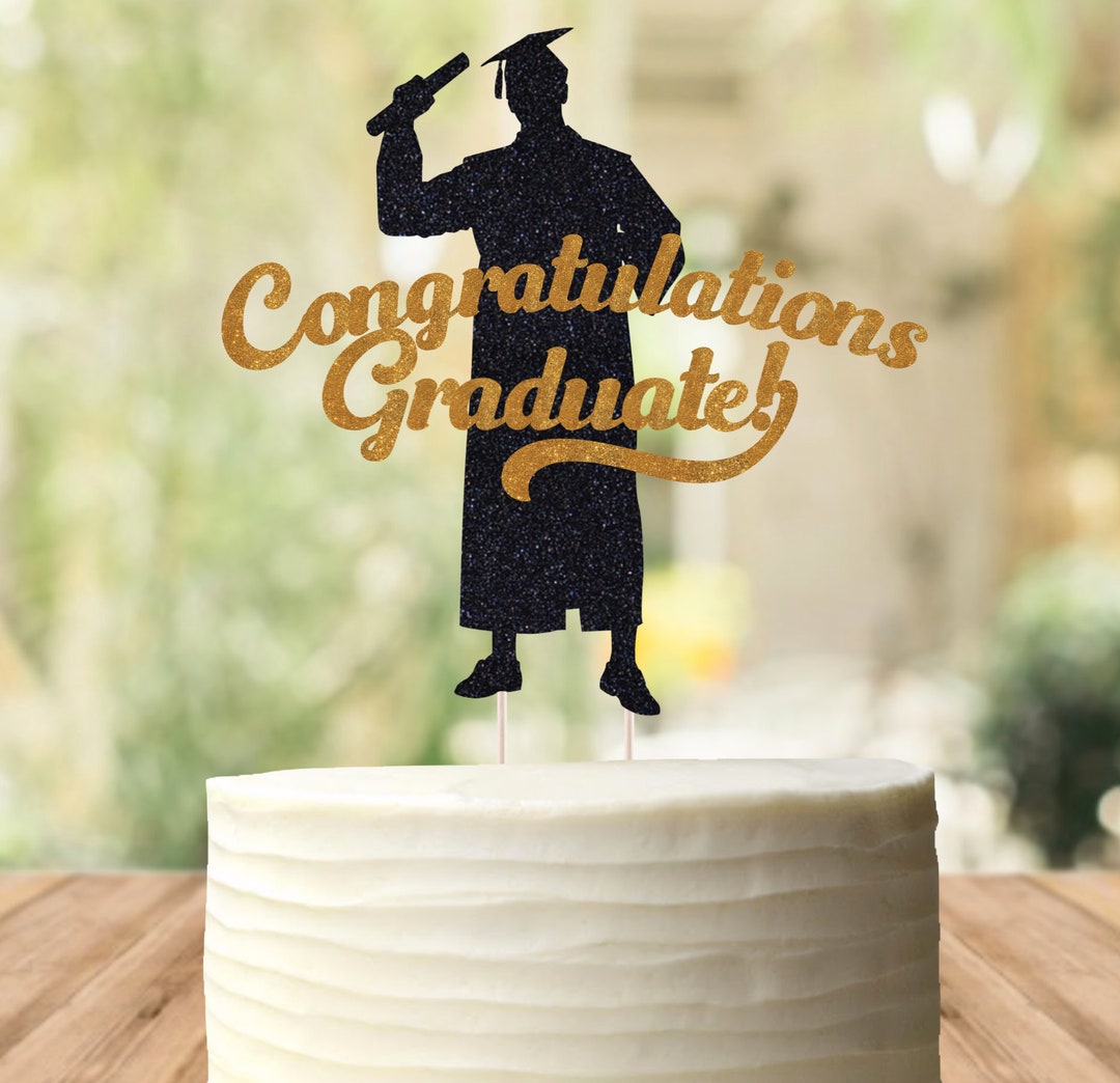 Graduation Cake Topper / Congratulations Graduate / Jumping Graduate ...