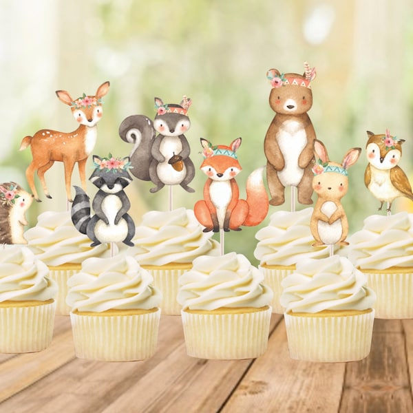 Woodland Baby Shower Cupcake Topper - Etsy