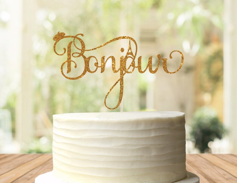 Bonjour Cake Topper / French Cake Topper / Hello Cake Topper - Etsy