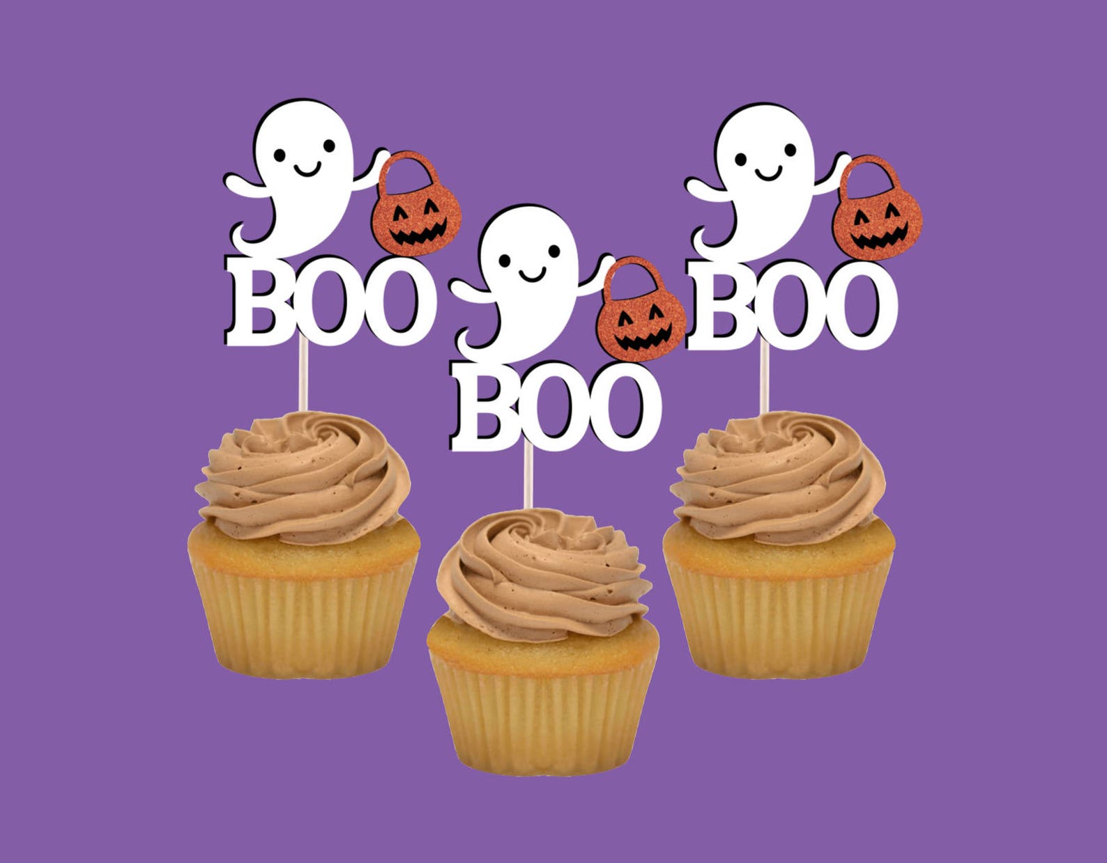 Ghost Cupcake Topper / Boo Cupcake Topper / Halloween Cupcake Toppers ...
