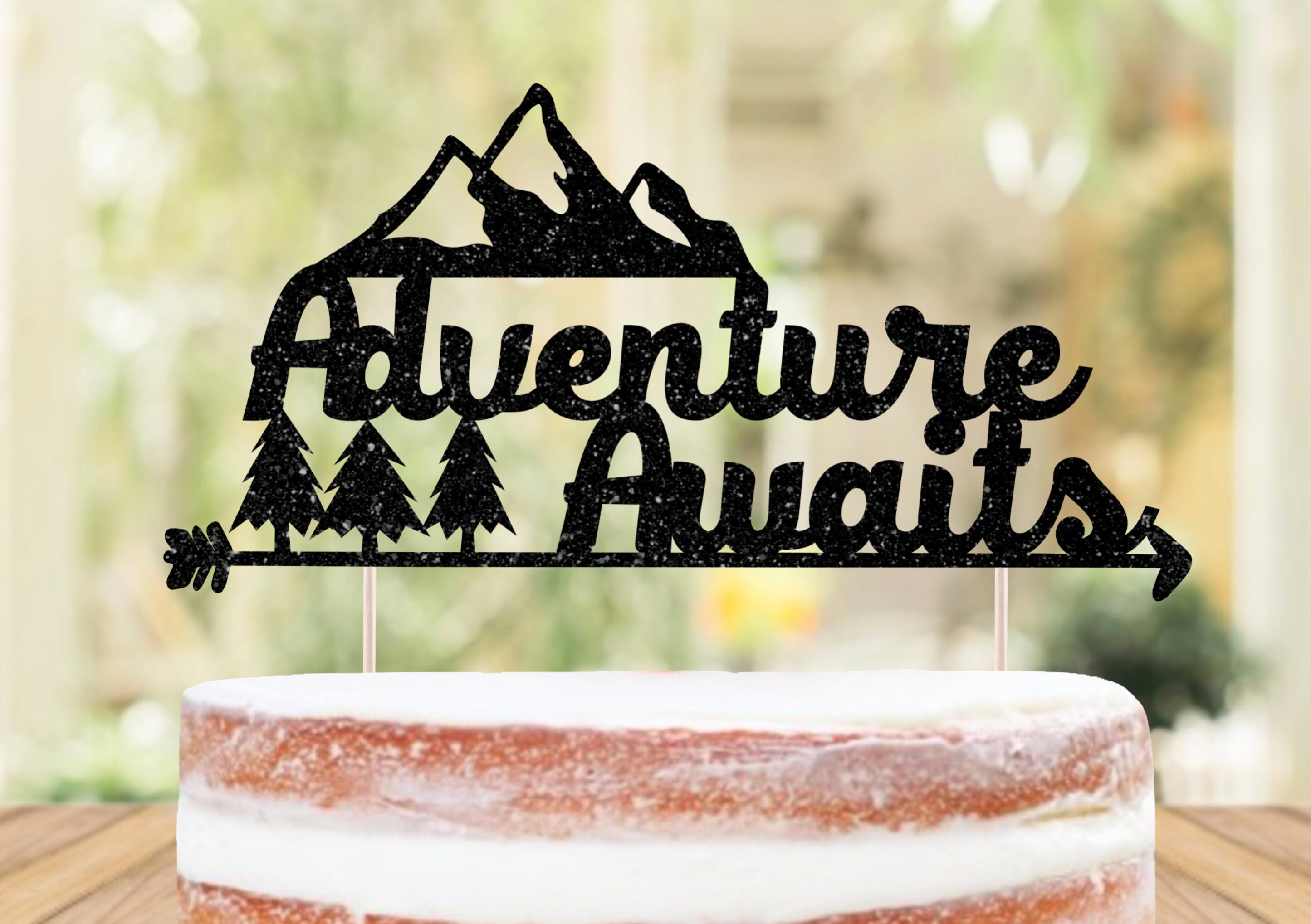 Adventure Awaits Cake Topper / Wedding Shower / Adventure | Etsy