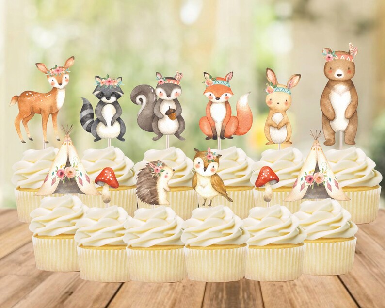 Watercolor Boho Animals / Woodland Animals / Woodland Birthday - Etsy