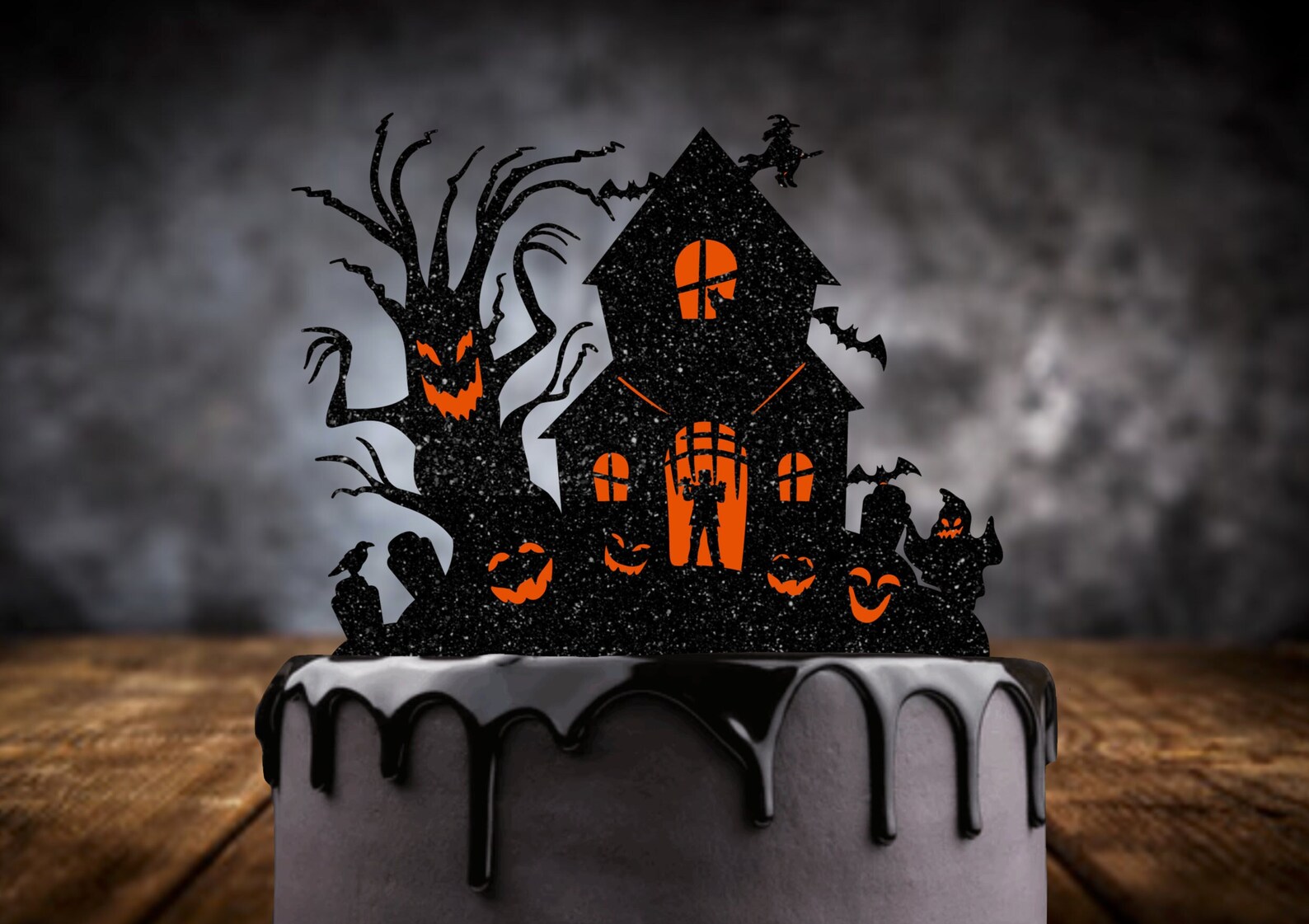 Haunted House Cake Topper / Halloween Cake Topper / Halloween Party ...