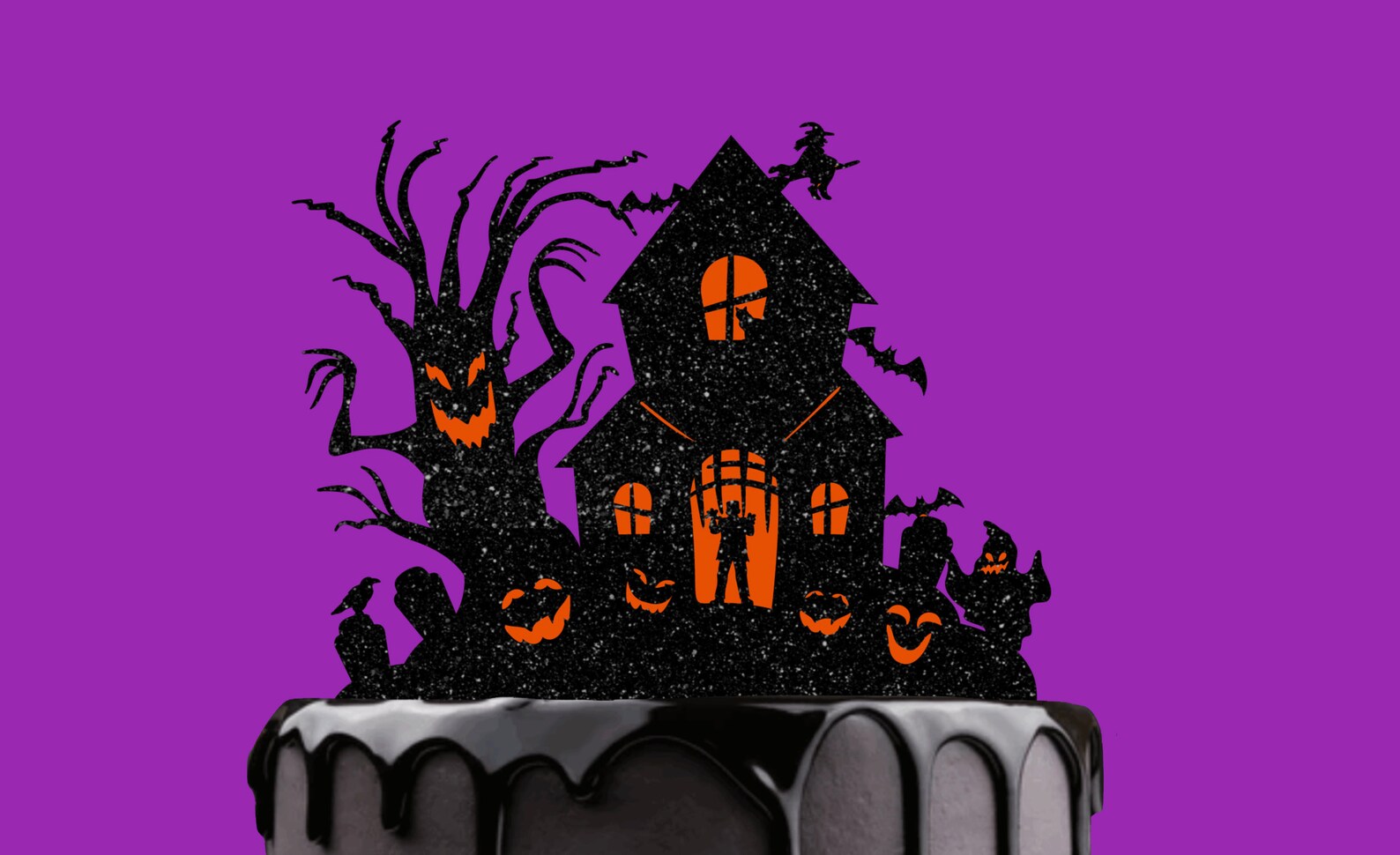 Haunted House Cake Topper / Halloween Cake Topper / Halloween Party ...
