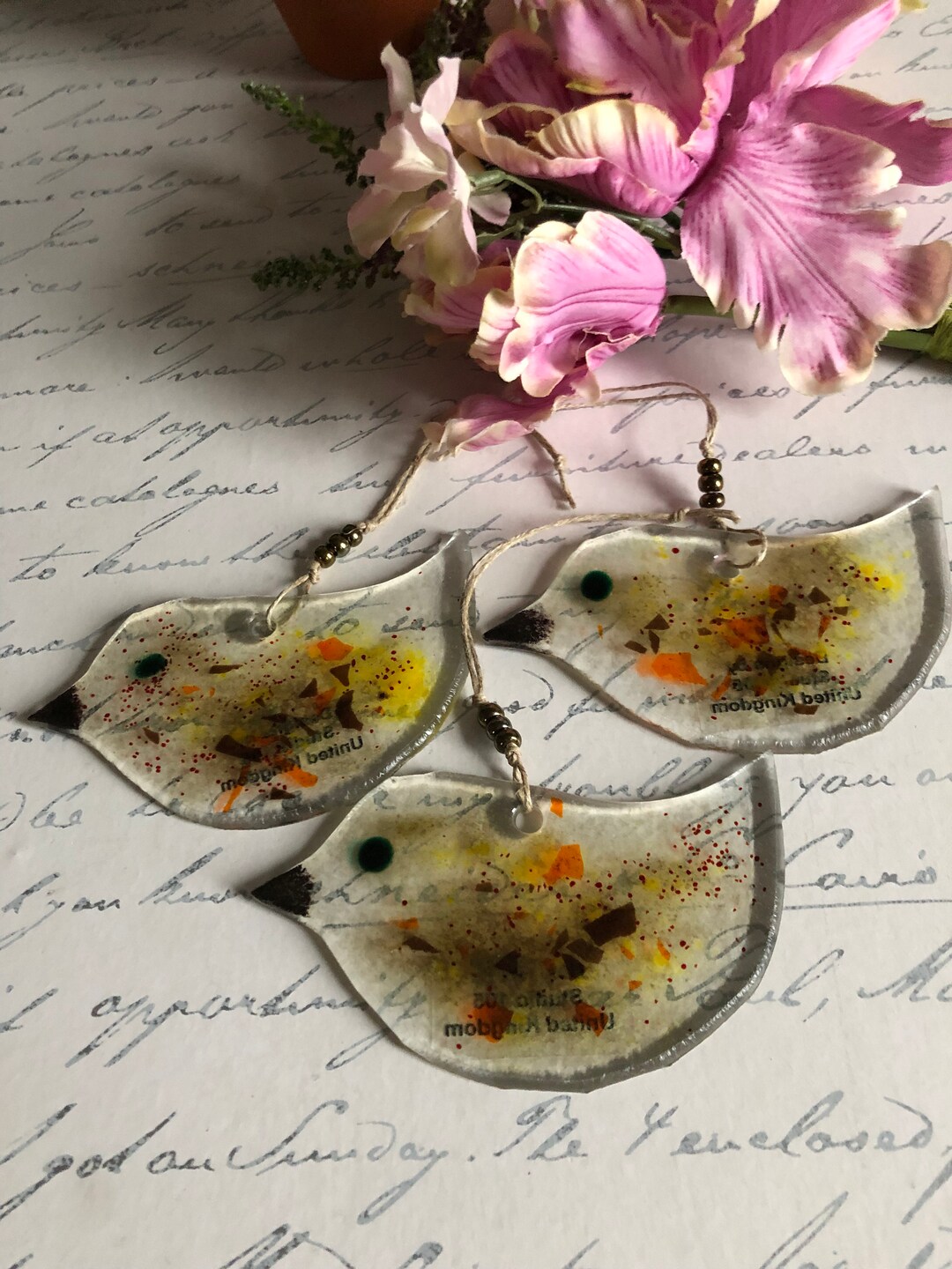 Multi Coloured Glass Bird Christmas Gift Ideas Bird Lover - Etsy