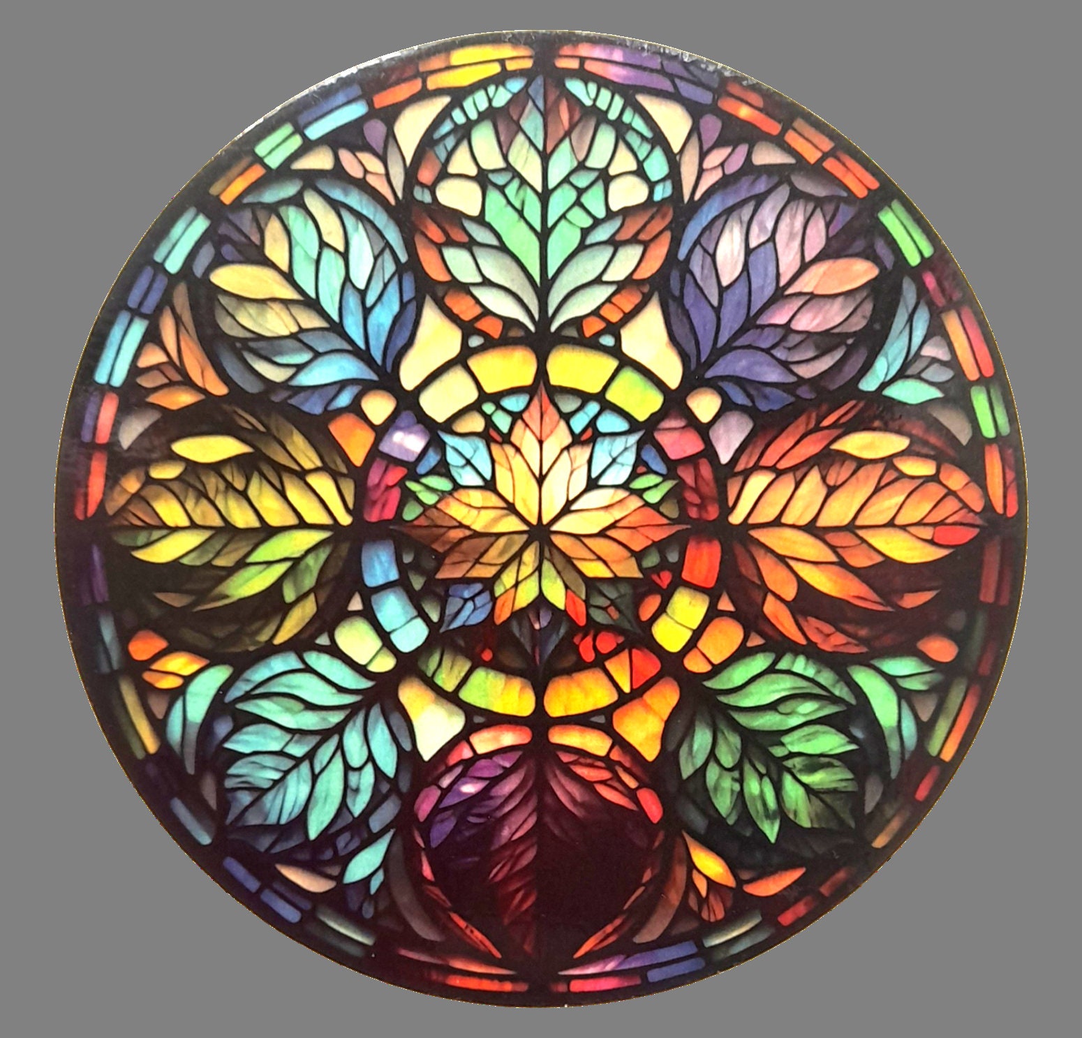 DECAL Variety Single or 4 Pack Stained Glass Large 9.5 Cm Round Mandala ...