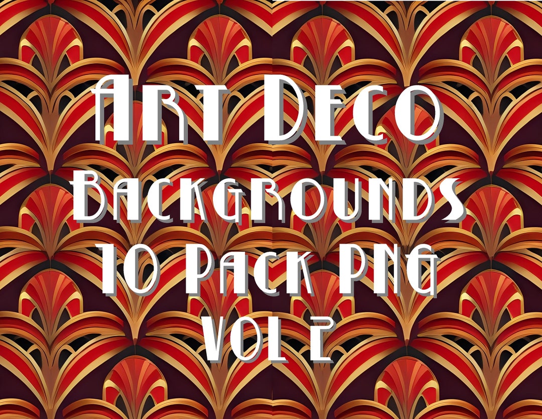 Art Deco Backgrounds Vol2 10 Pack PNG Digital Art Make Fabric or ...