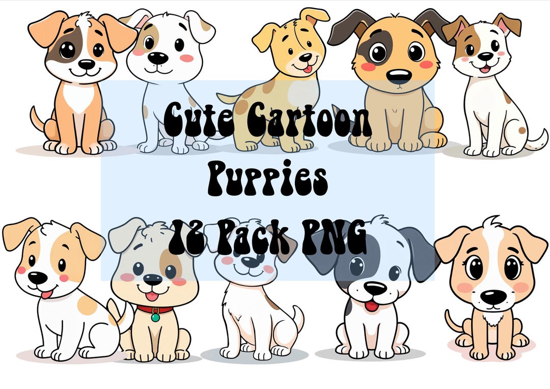 PNG Elements Download "cute Cartoon Puppies 12 Pack Png" Clipart ...