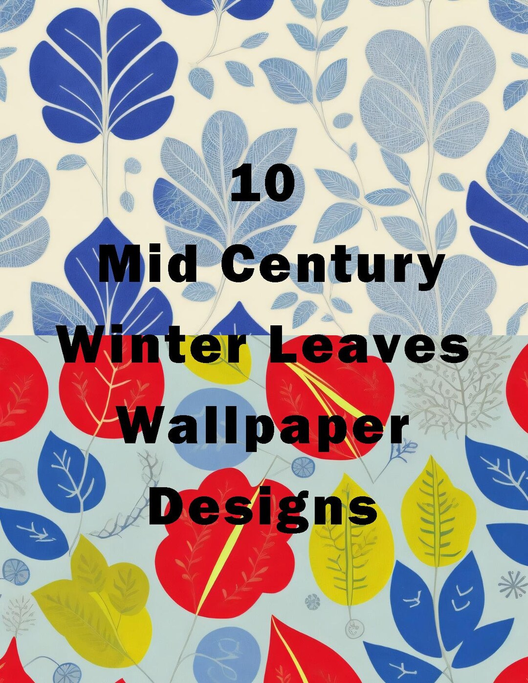 MID CENTURY PNG "retro Winter Leaves" 10 Pack Background Download ...