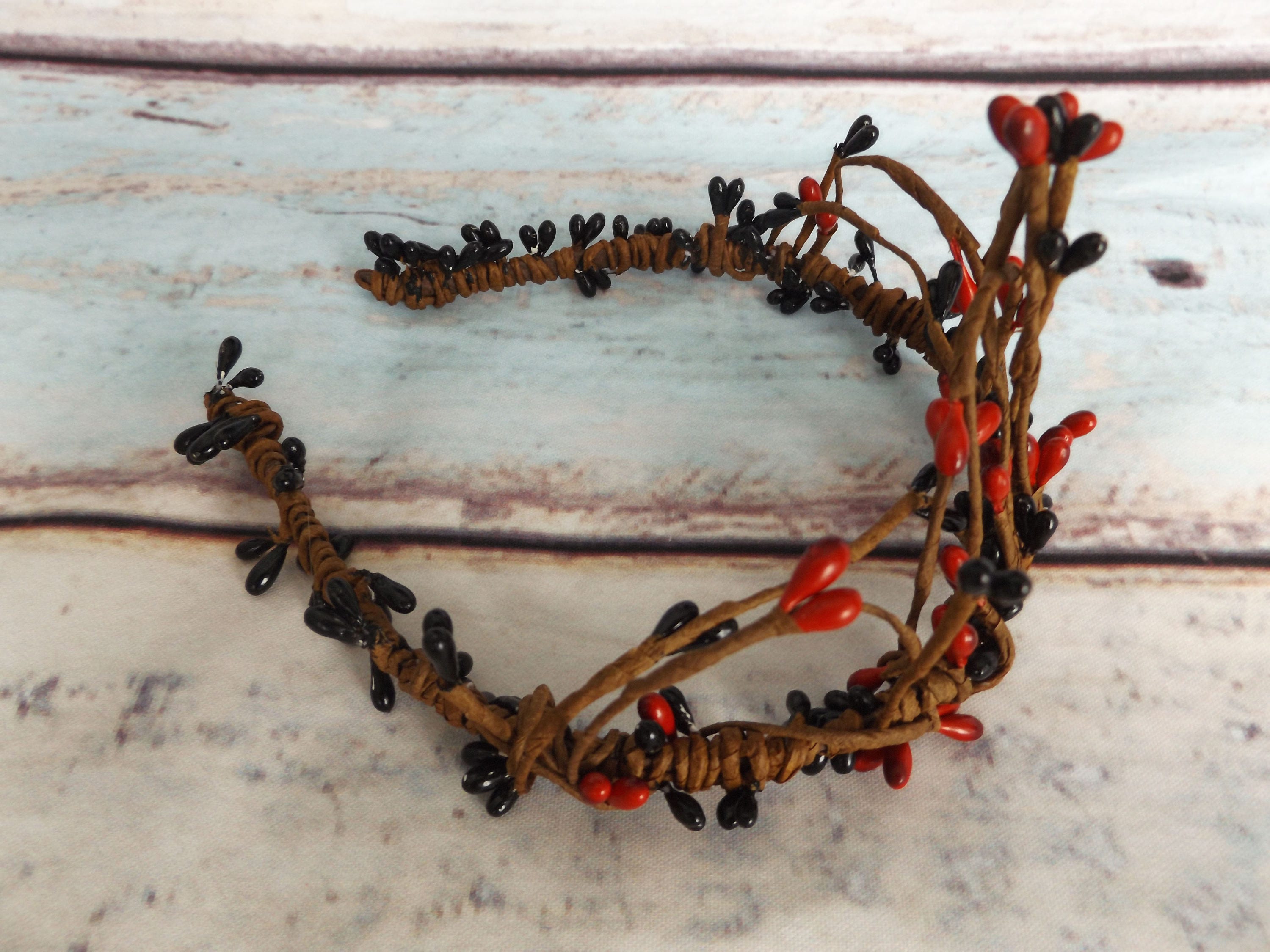 Woodland Priestess Crown Black Red Berry Stamen Hair Flower - Etsy ...