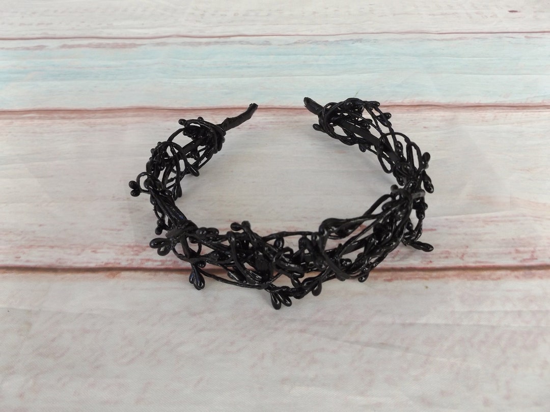 Gothic Woodland Circlet "black Angel" Elf Fairy Head Band Twisted Vines ...