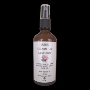 100% Pure Jasmine Deodorant Body Spray 100ml Aromatherapy Perfume ...