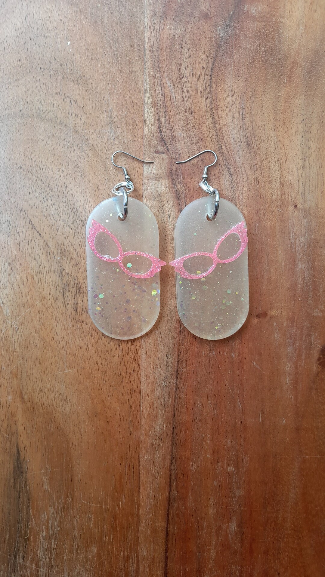 Retro Futuristic Earrings "cat Eye Galaxy" French Hook GLOW in the DARK ...