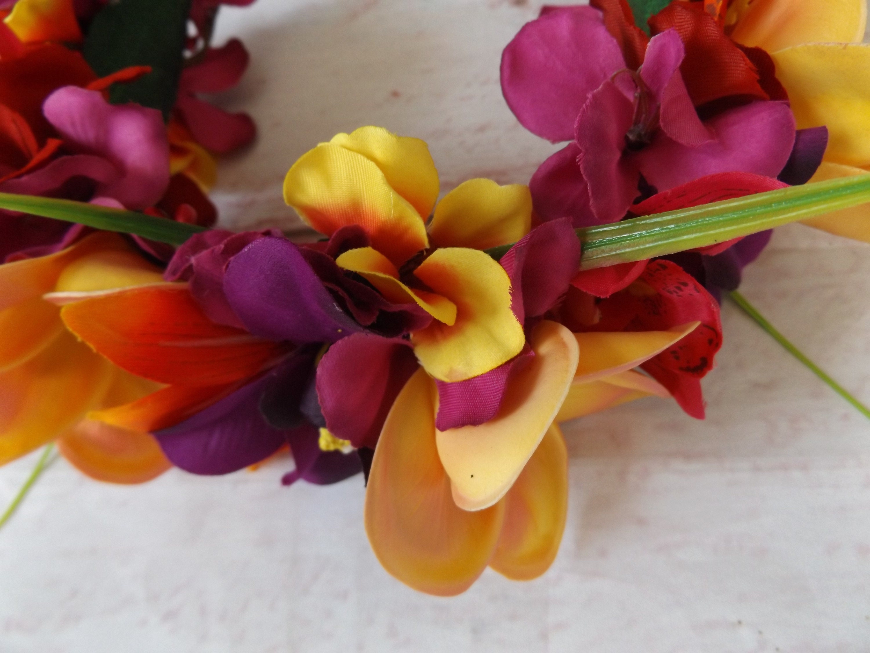 DELUXE Tropical Hair Flower Garland Tiki SEASIDE SUNSET Faux | Etsy