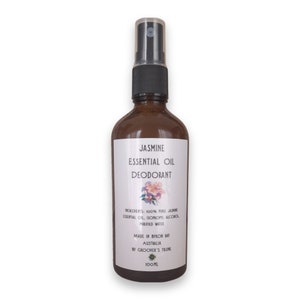 100% Pure Jasmine Deodorant Body Spray 100ml Aromatherapy Perfume ...