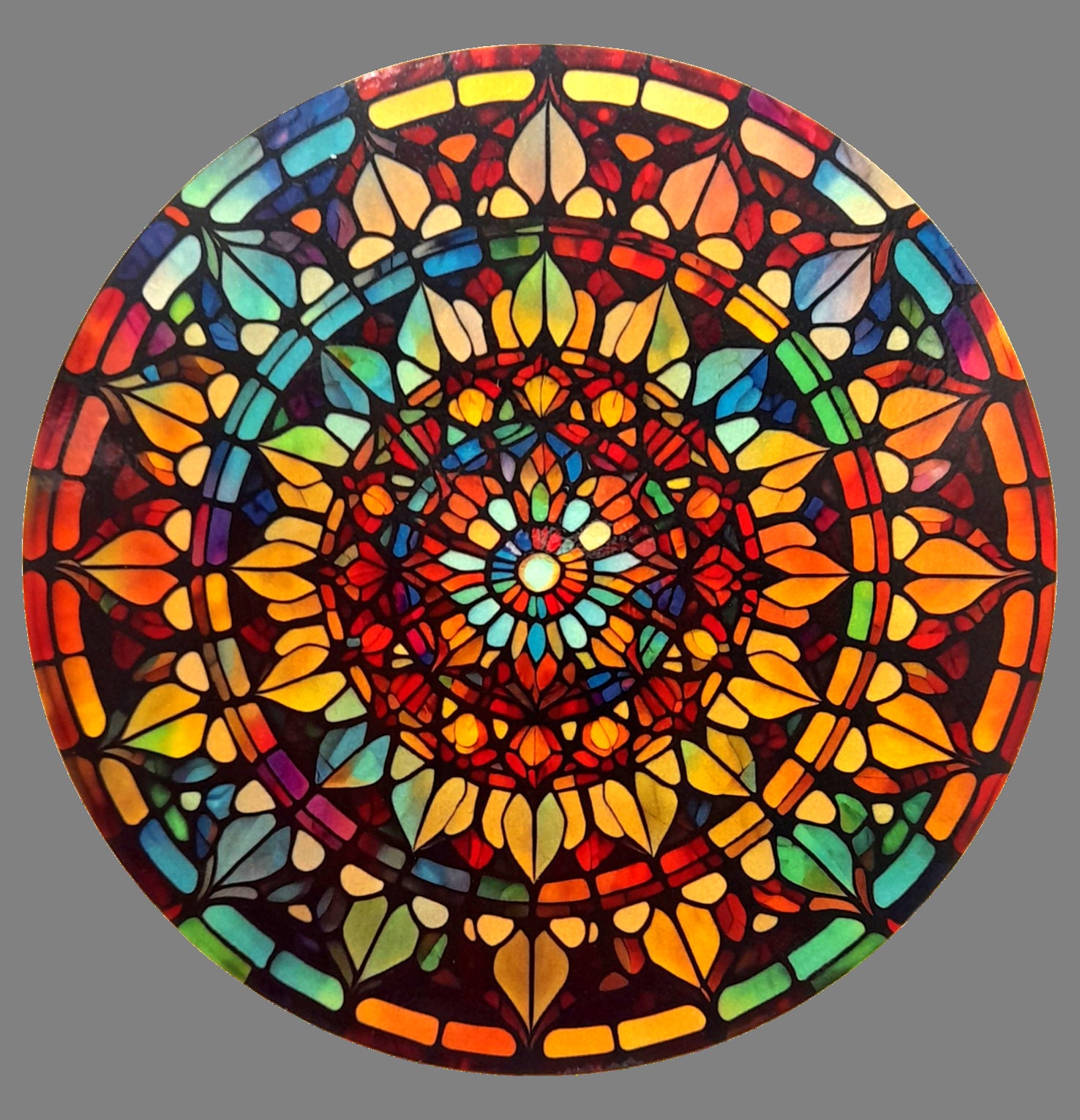 DECAL Variety Single or 4 Pack Stained Glass Large 9.5 Cm Round Mandala ...