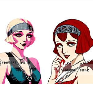 Art Deco Era PNG Elements Download "1920's Cartoon Flappers " Clipart ...