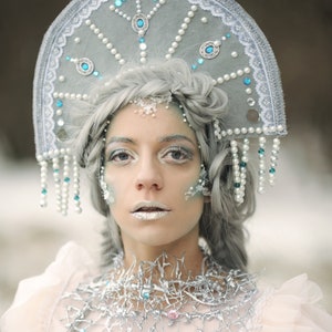 Ice Queen Headpiece/snow Queen Headpiece/russian Kokoshnik Headpiece - Etsy