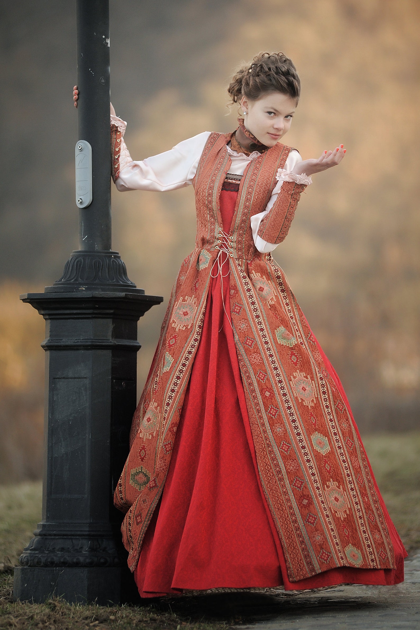 Baroque Middle Age Dress With Crinoline/brocade and Silk | Etsy