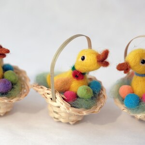 Needle Felted Duck Easter Ornament: Miniature Wool Sculpture - Etsy