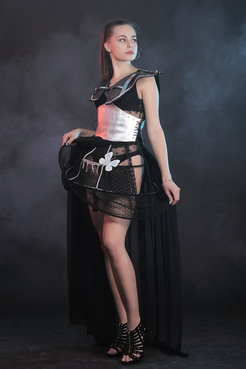Sexy Silver Iron Woman Iron Costume Futuristic Steampunck Iron Etsy