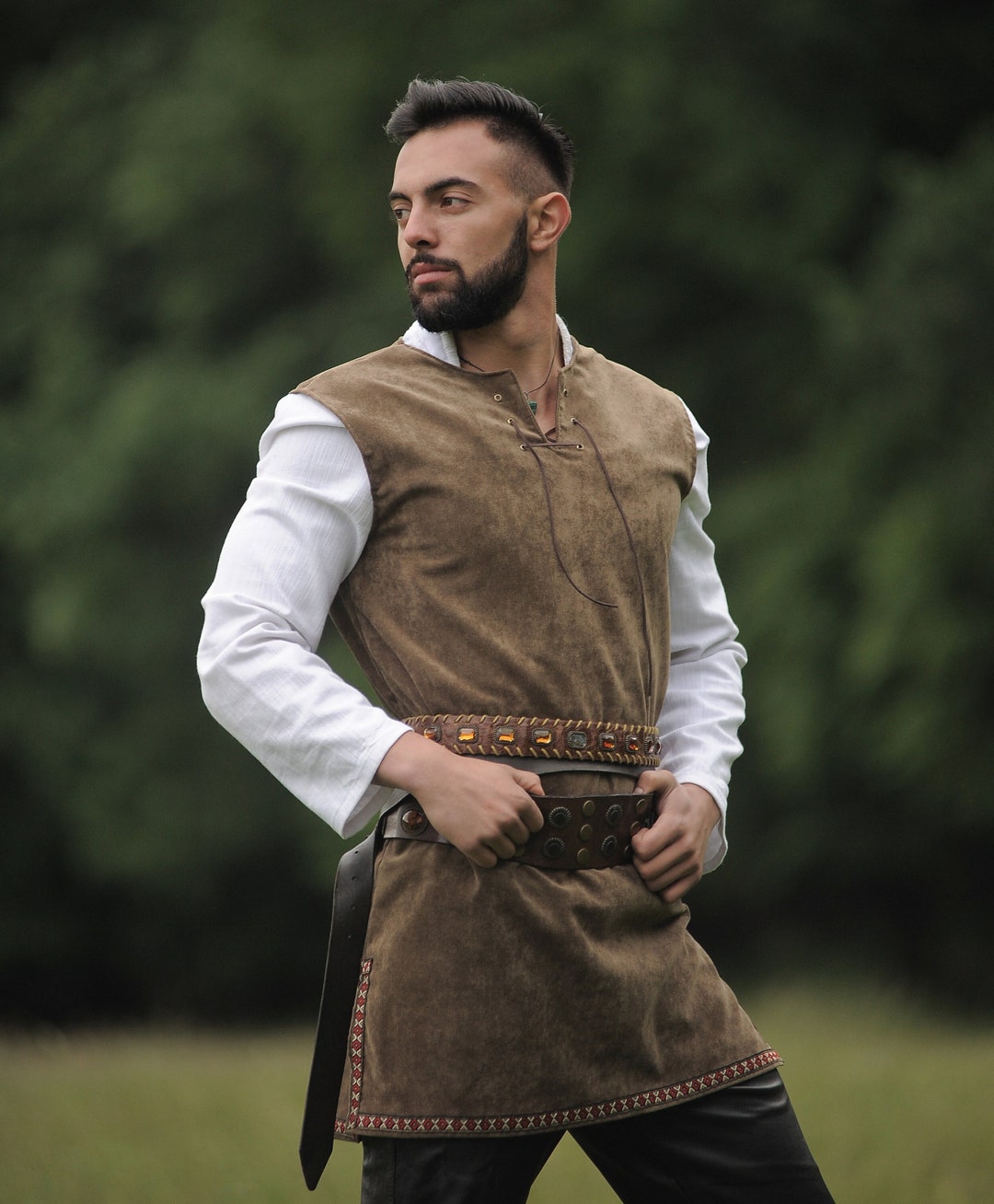 Medieval Velvet Tunic and Coat Costume for Men/medieval Festival and ...