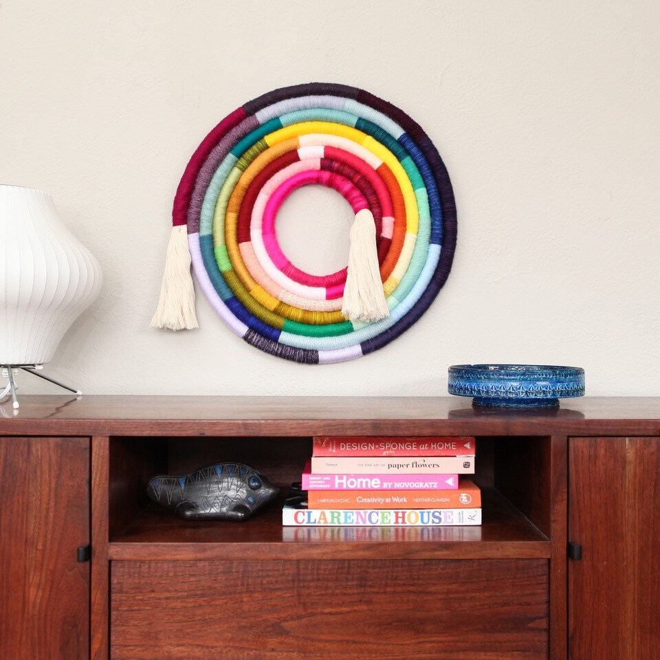 Mega Rainbow Swirl Fiber Art Sculpture colorpour | Etsy Australia