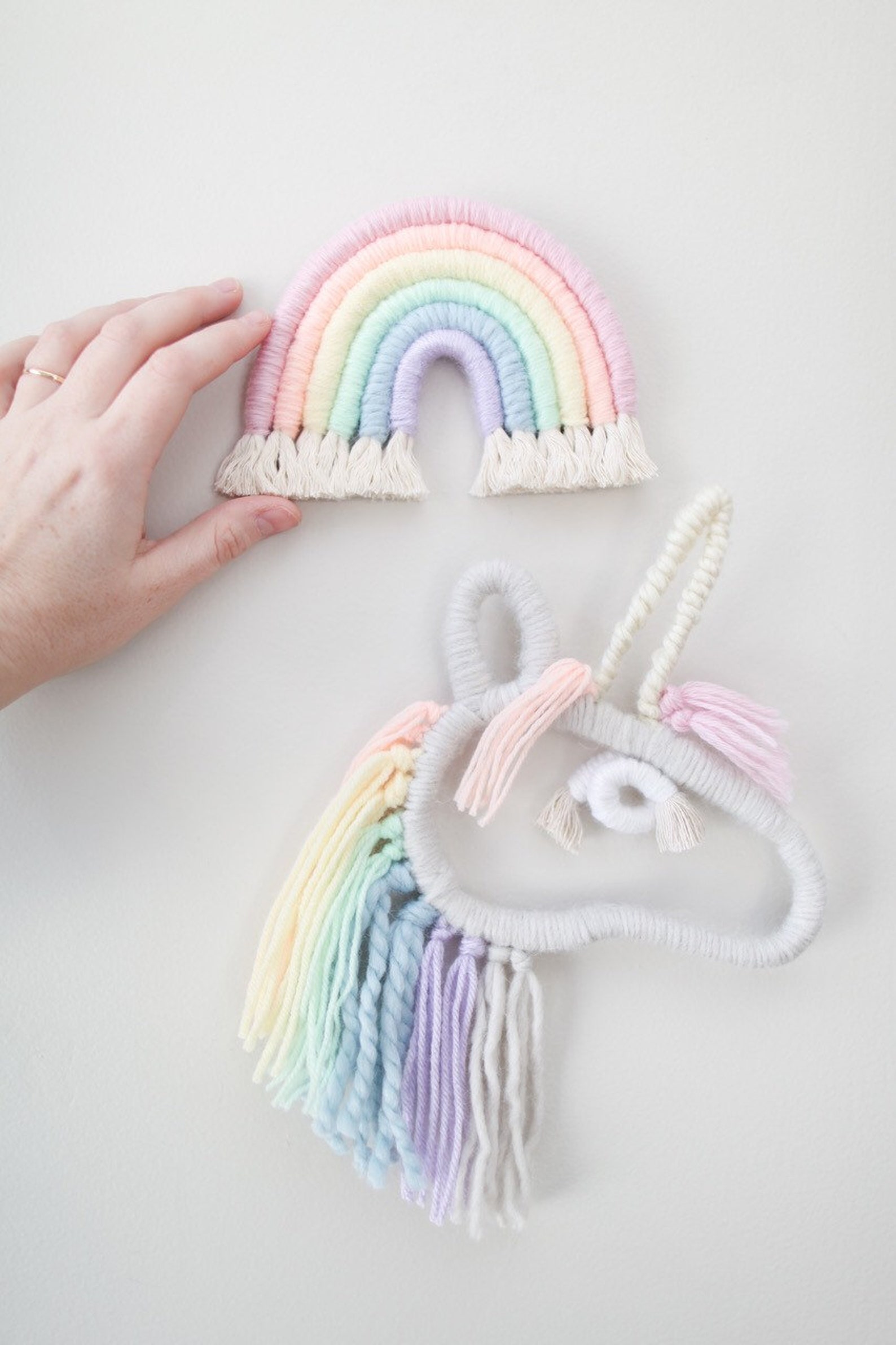 Mini Pastel Rainbow Fiber Wall Hanging | Etsy