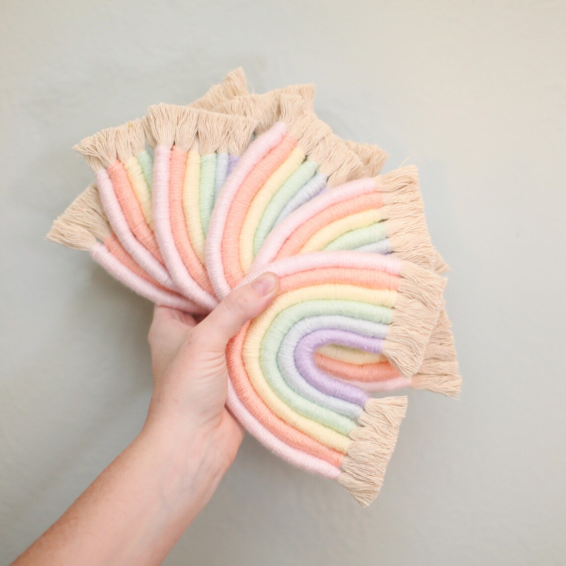 Mini Pastel Rainbow Fiber Wall Hanging | Etsy
