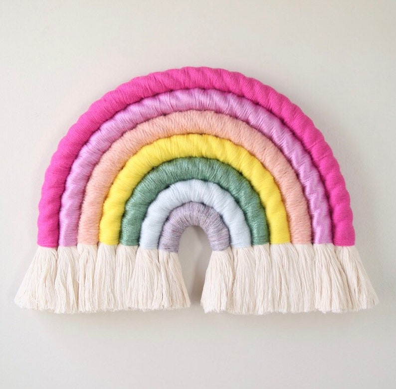Colorful Mega Rainbow Fiber Wall Decor | Etsy