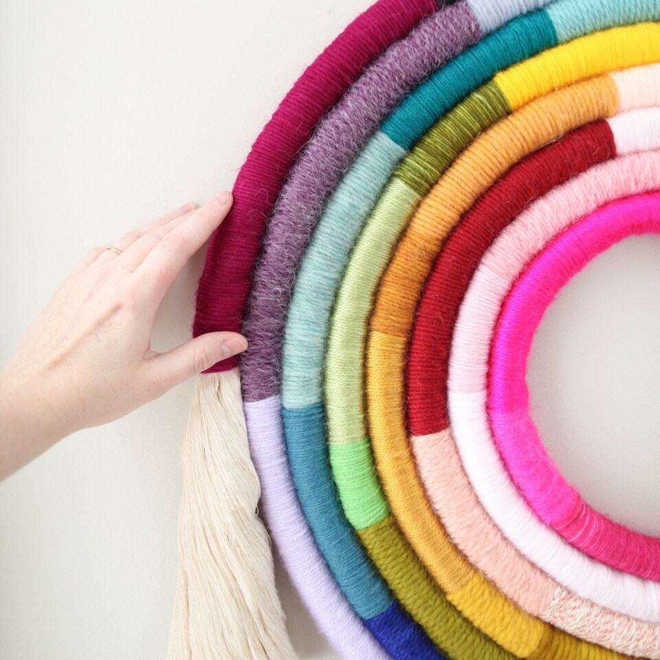 Mega Rainbow Swirl Fiber Art Sculpture colorpour | Etsy Australia