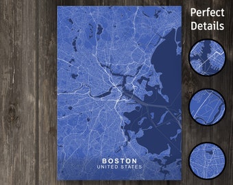 Boston Map Poster - Etsy