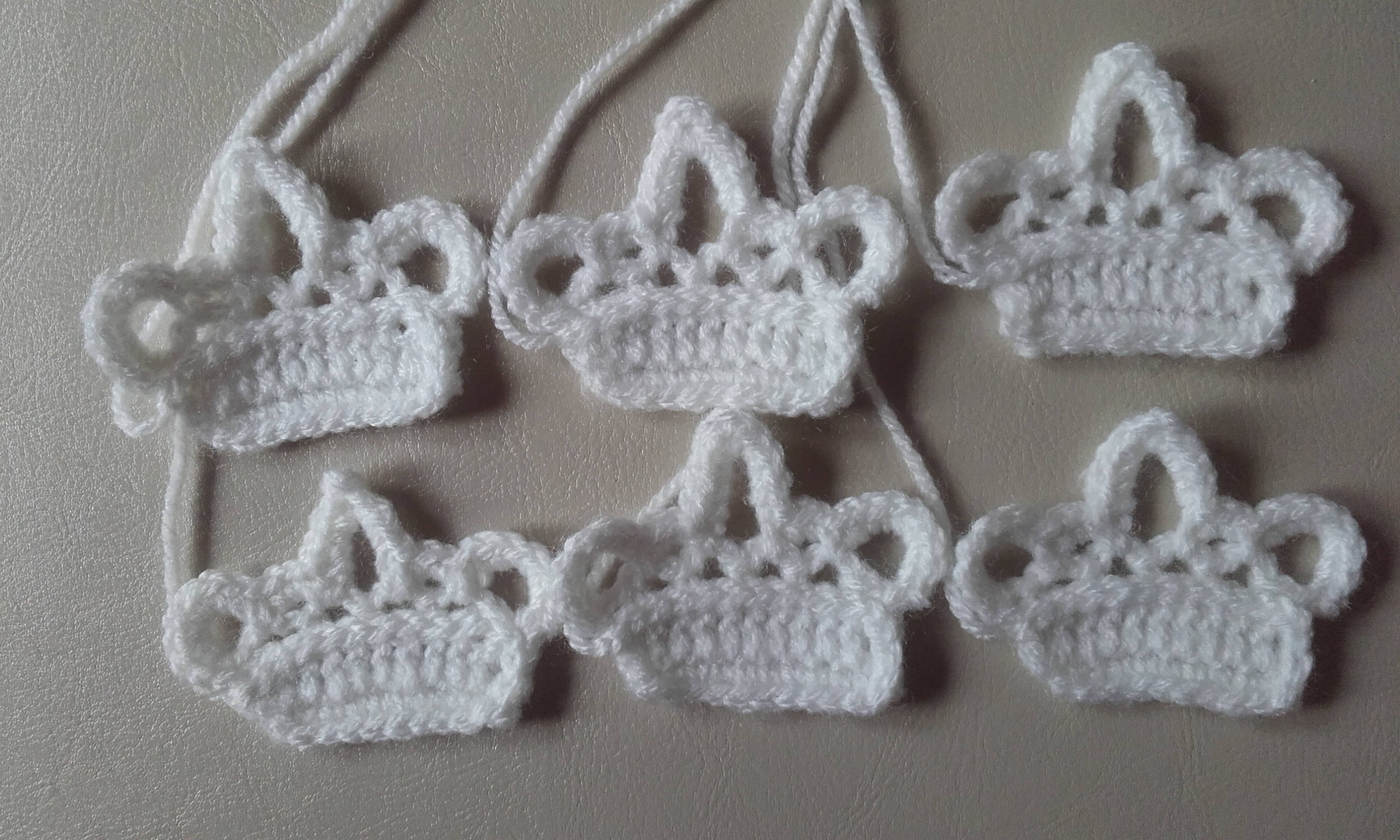 Crochet Crown Motif Crown Motif Set of 6 Motifs Sewing - Etsy