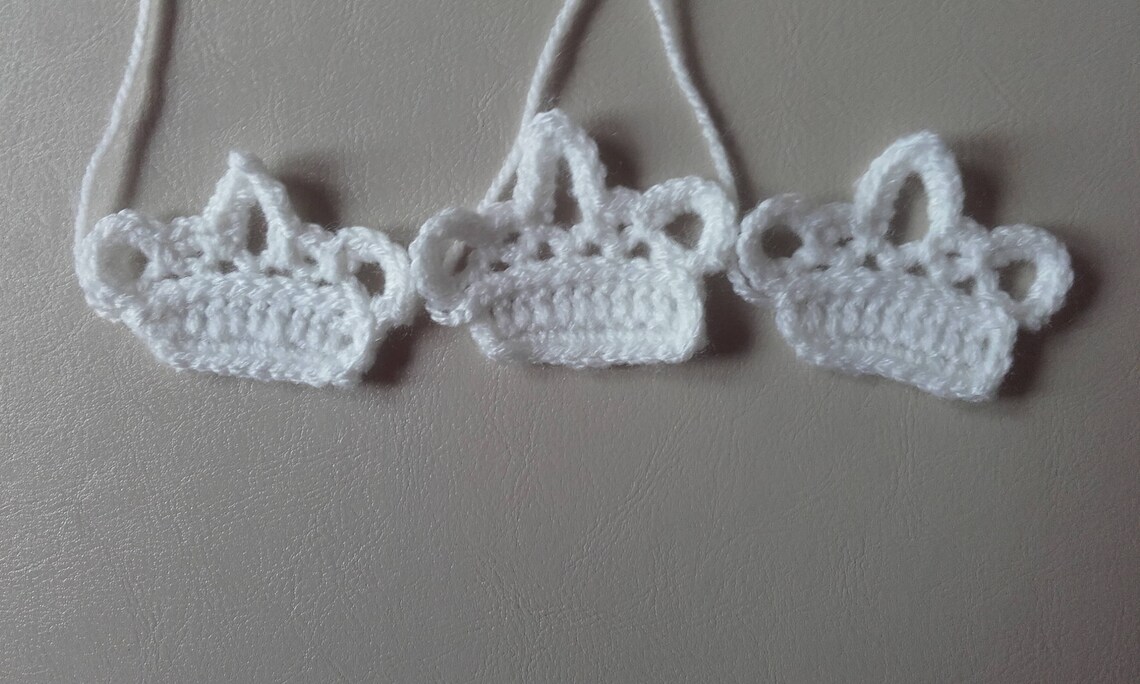 Crochet Crown Motif Crown Motif Set of 6 Motifs Sewing | Etsy