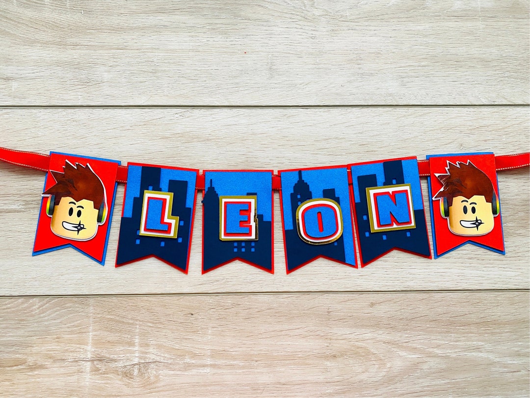 Roblox Theme Birthday Banner, Console Video Game Birthday Decoration ...