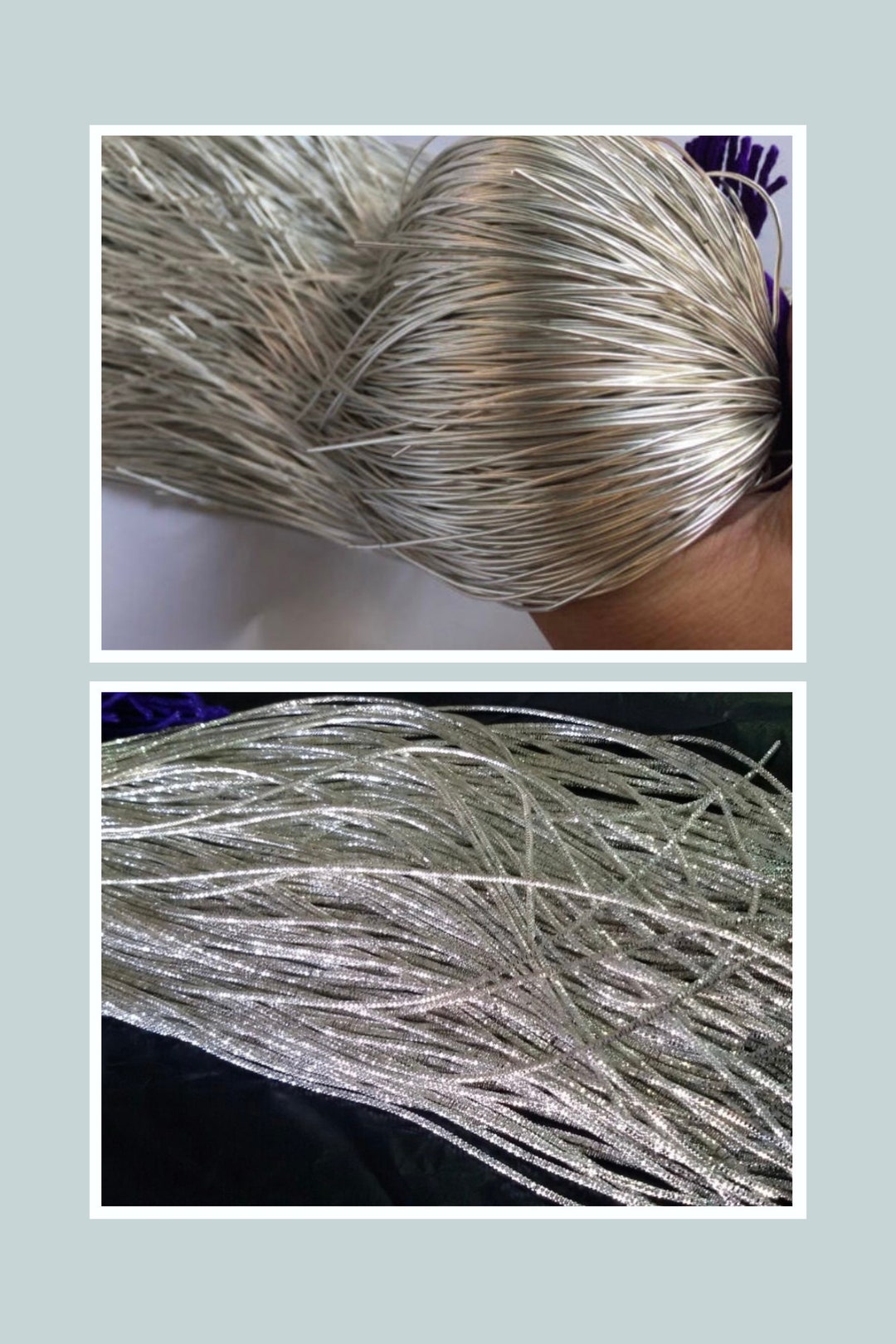 1 Kg Silver Bullion Wire,smooth Silver Gimp Wire, ,rough Bullion Thread ...