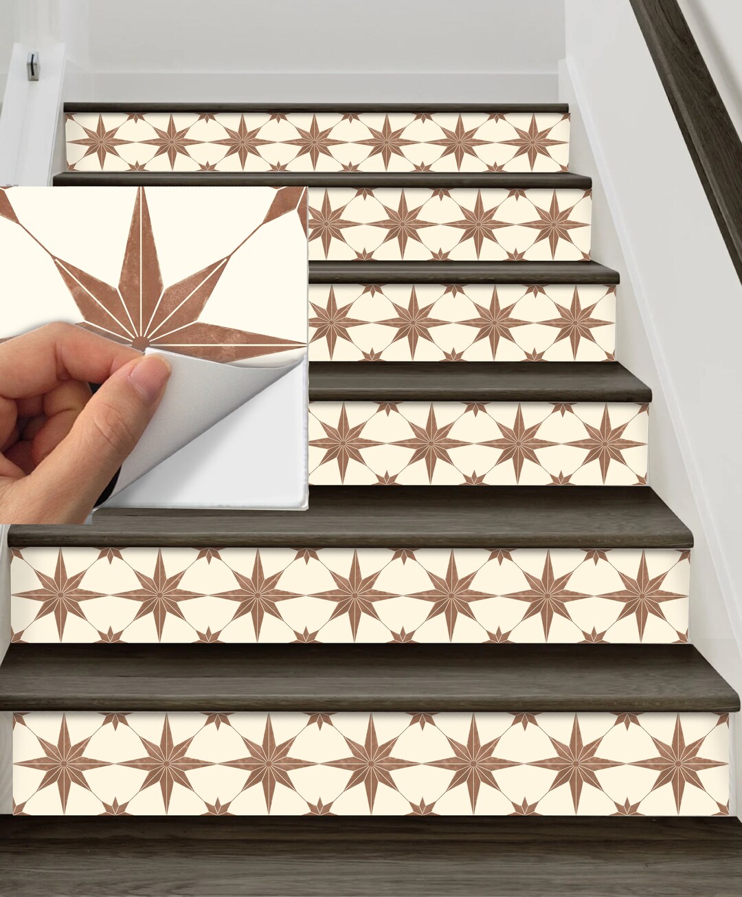 Stair Riser Vinyl Strips 15 Steps Removable Sticker Peel & Stick A58T ...