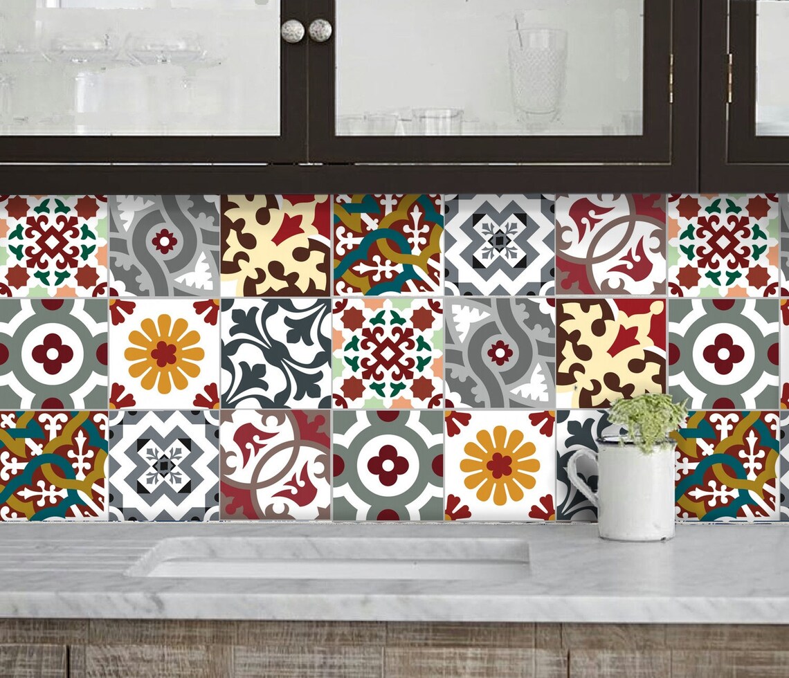 Tile Stickers Vinyl Decal WATERPROOF REMOVABLE for Kitchen - Etsy