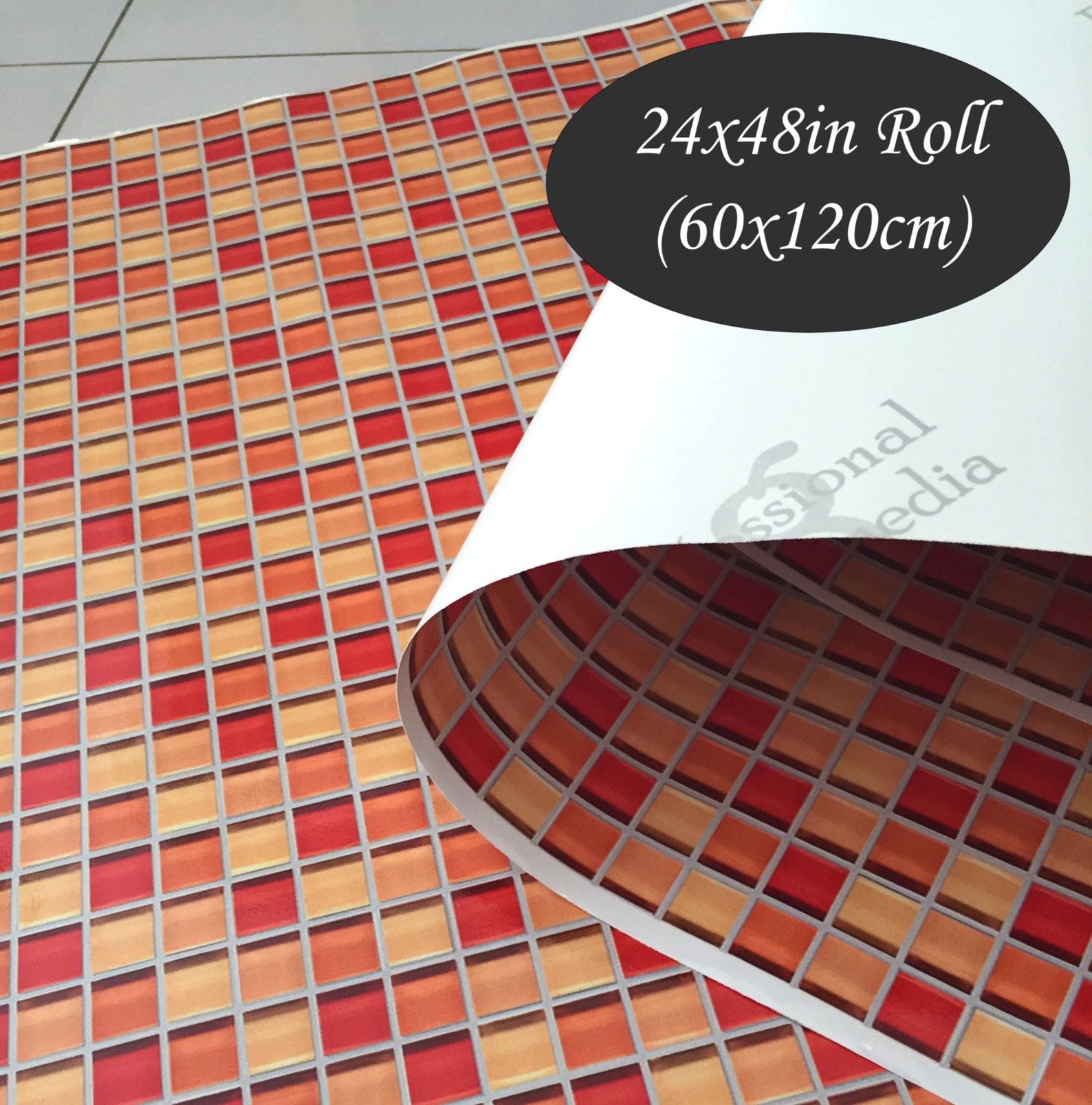 Wall Tile Decals Vinyl Sticker WATERPROOF Wallpaper for Kitchen & Bath ...