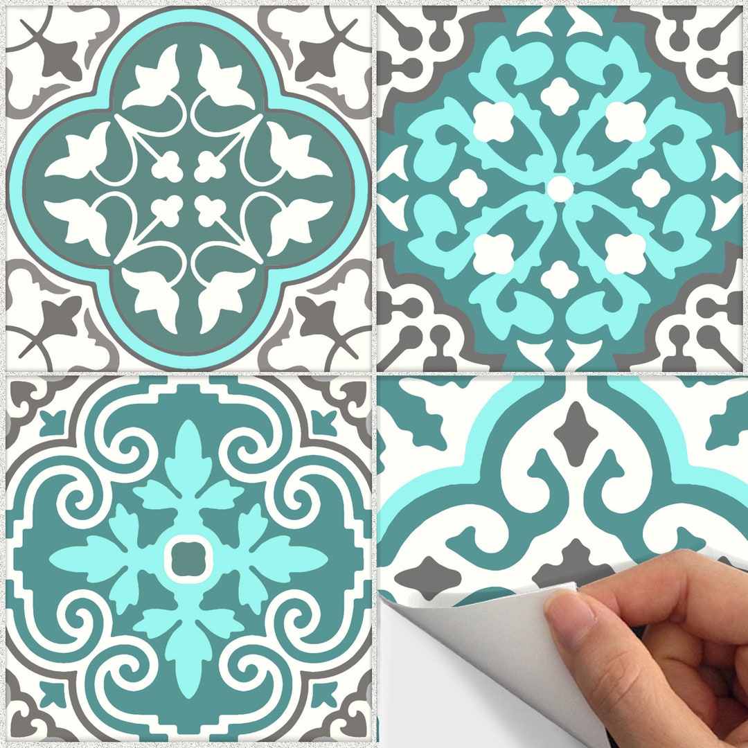 Tile Sticker Kitchen, Bath, Floor, Wall Waterproof & Removable Peel N ...